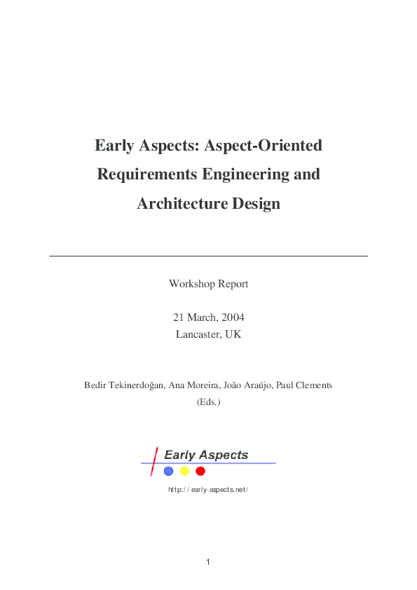 (PDF) On Imperfection in Information as an “Early” Crosscutting Concern and its Mapping to ...