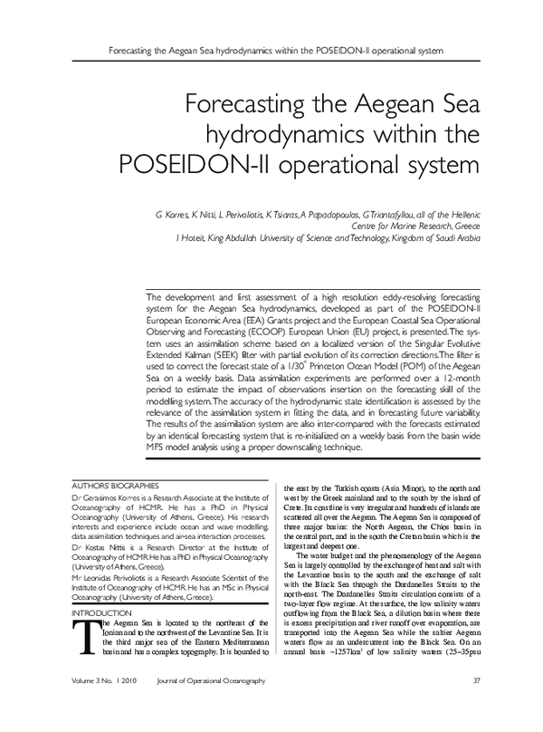 (PDF) Forecasting the Aegean Sea hydrodynamics within the POSEIDON-II operational system