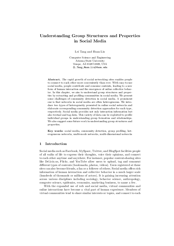 (PDF) Understanding Group Structures and Properties in Social Media