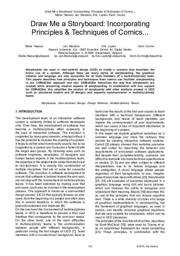 (PDF) Draw me a storyboard: incorporating principles & techniques of ...