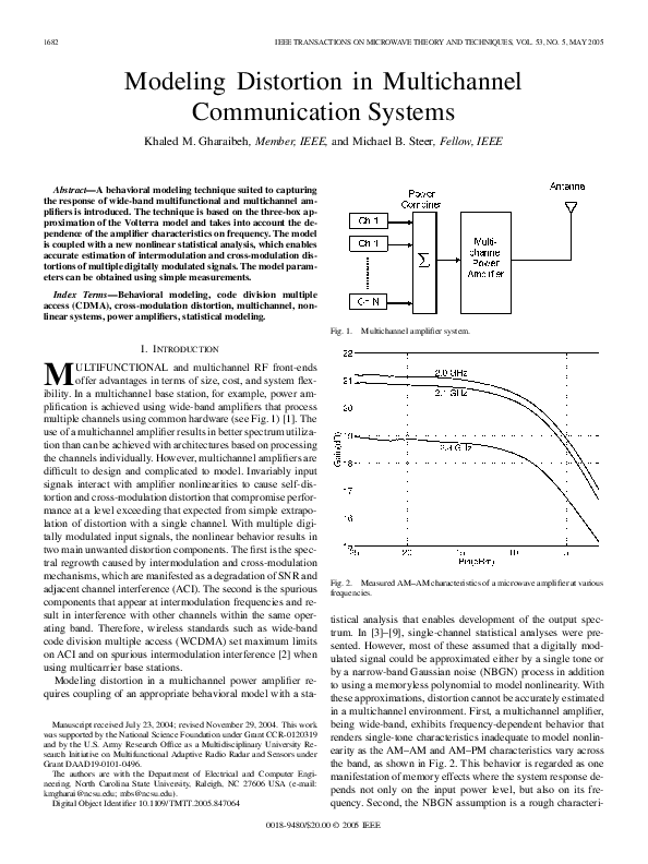 (PDF) Modeling distortion in multichannel communication systems
