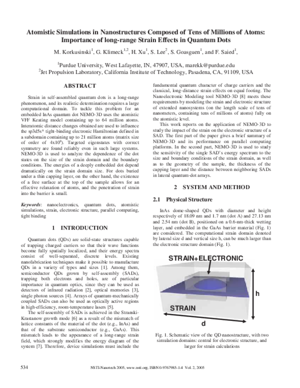 Pdf Atomistic Simulations In Nanostructures Composed Of Tens Of