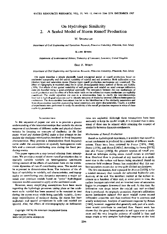 (PDF) On Hydrologic Similarity