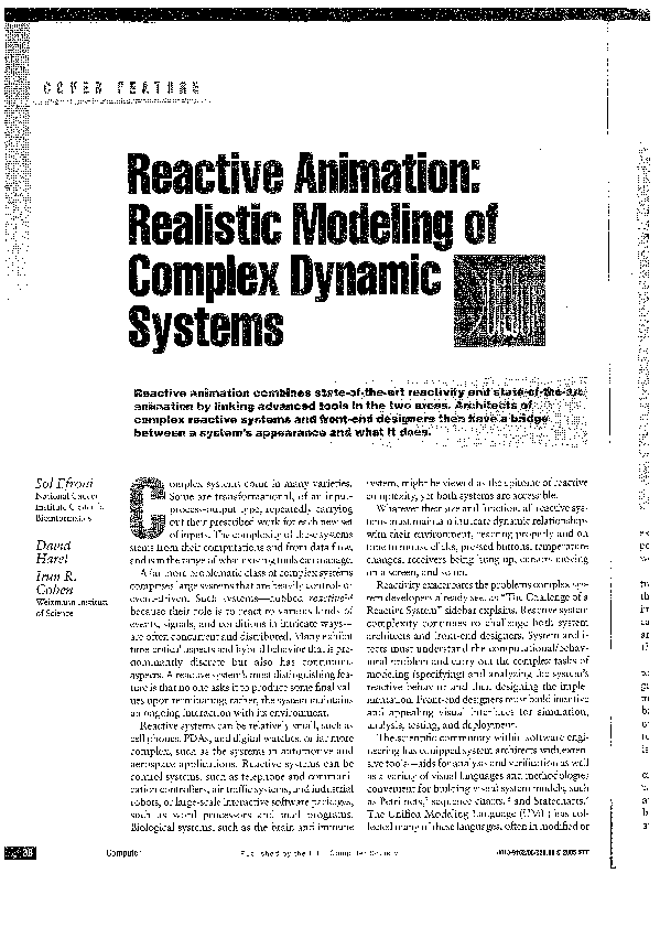 Pdf Reactive Animation Realistic Modeling Of Complex Dynamic Systems