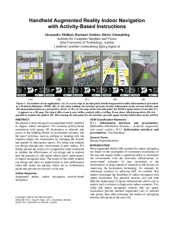 (PDF) Handheld augmented reality indoor navigation with activity-based ...