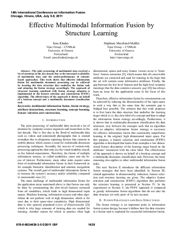 (PDF) Effective multimodal information fusion by structure learning