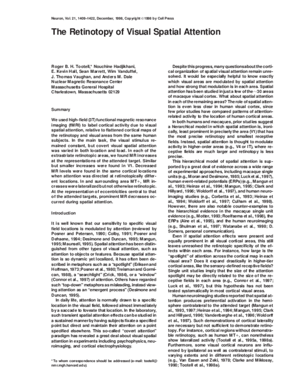 (PDF) The retinotopy of visual spatial attention