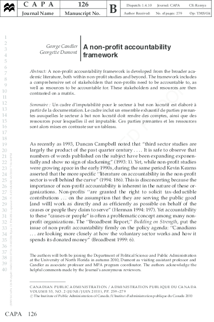 (PDF) A non‐profit accountability framework