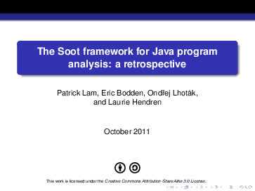 (PDF) The Soot framework for Java program analysis: a retrospective