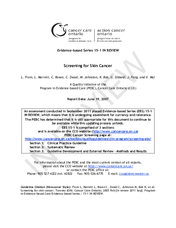 (PDF) Screening for Skin Cancer