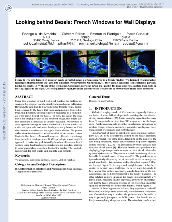 (PDF) Looking behind bezels: french windows for wall displays