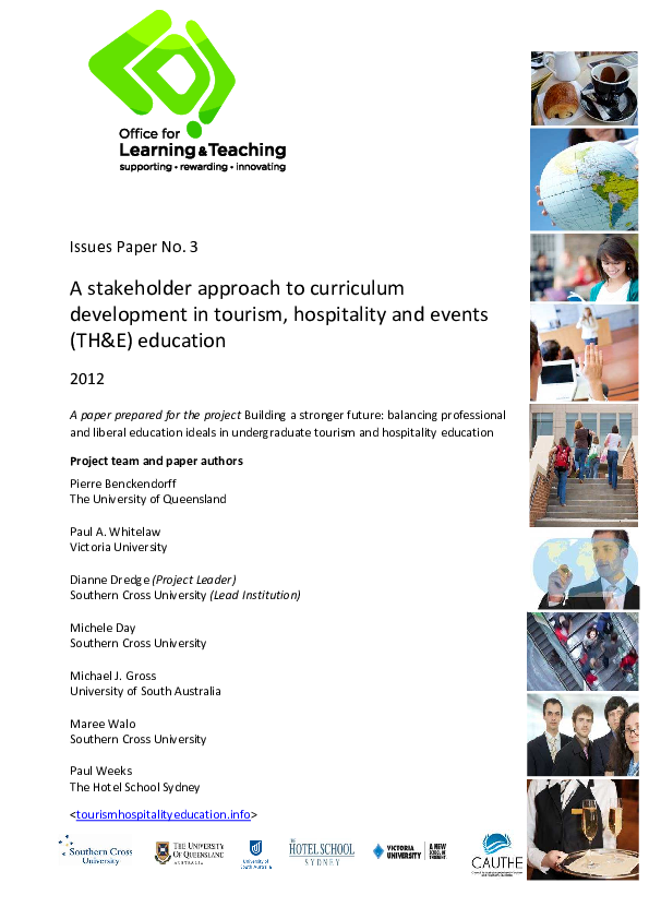 (PDF) A stakeholder approach to curriculum development in tourism ...