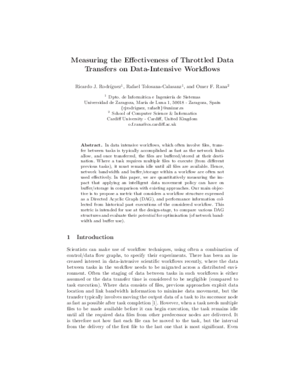 (PDF) Measuring the effectiveness of throttled data transfers on data-intensive workflows