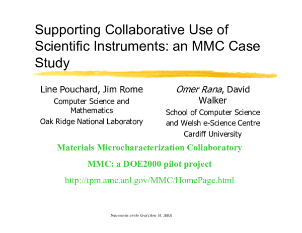 (PDF) Supporting Collaborative Use of Scientific Instruments: an MMC ...