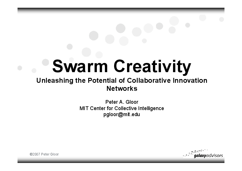 (PDF) Swarm creativity