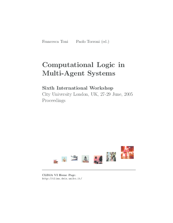 (PDF) Computational Logic in Multi-Agent Systems: 6th International Workshop, CLIMA VI, London ...
