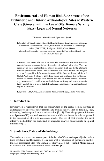 (PDF) Environmental and human risk assessment of the prehistoric and ...