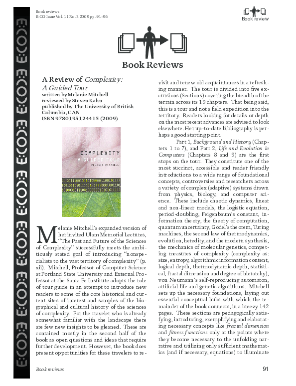 (PDF) A Review of Complexity: A Guided Tour