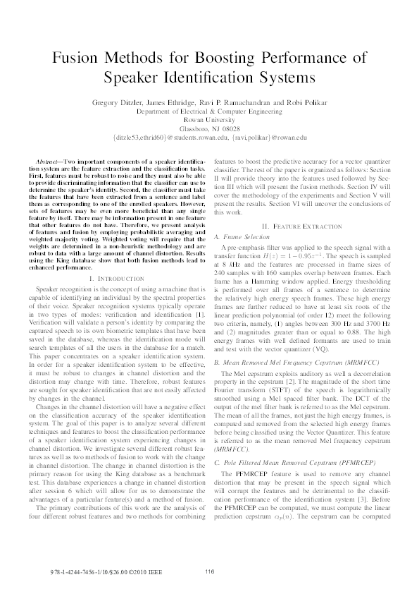 (PDF) Fusion methods for boosting performance of speaker identification ...