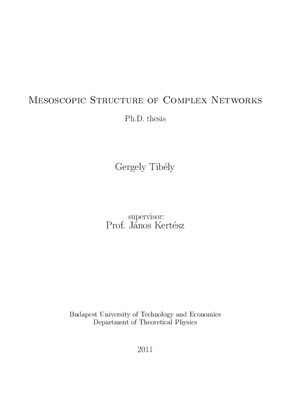 (PDF) Mesoscopic Structure of Complex Networks