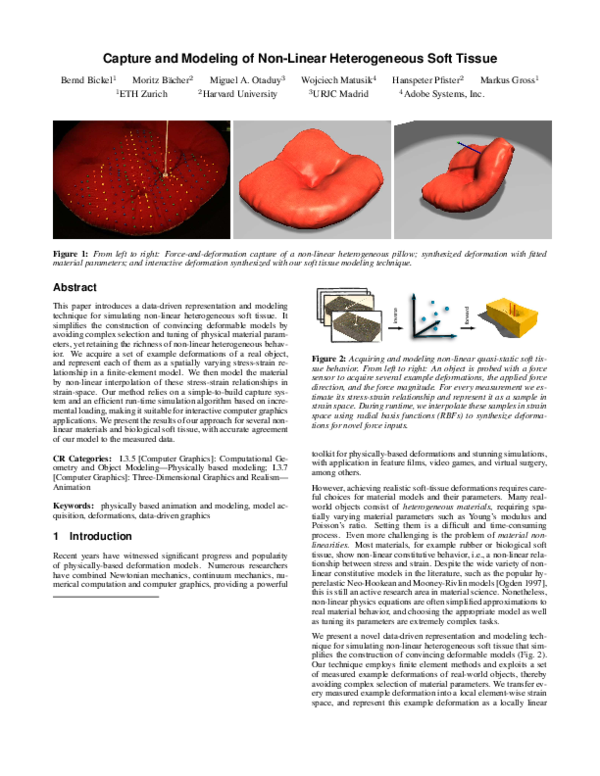 (PDF) Capture and modeling of non-linear heterogeneous soft tissue