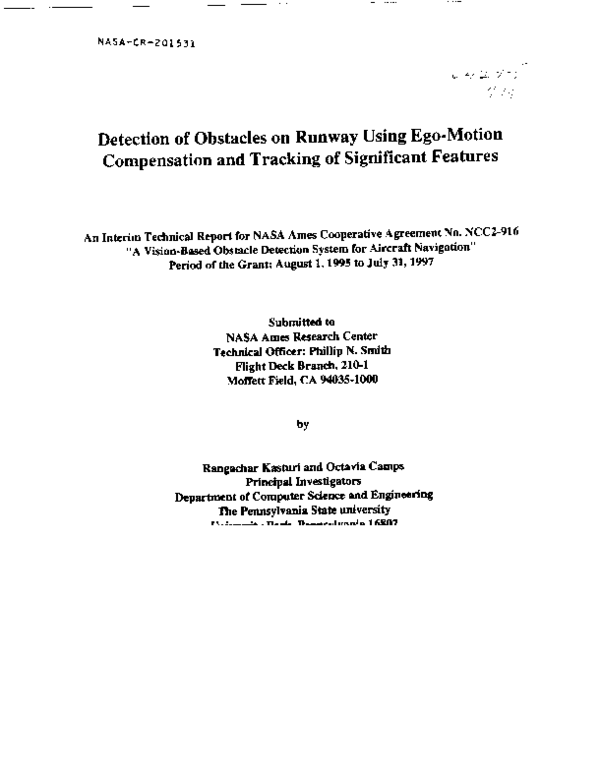 (PDF) Detection of obstacles on runway using ego-motion compensation and tracking of significant ...