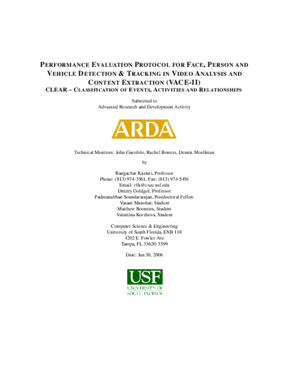 Pdf Performance Evaluation Protocol For Text Face Hands Person And Vehicle Detection
