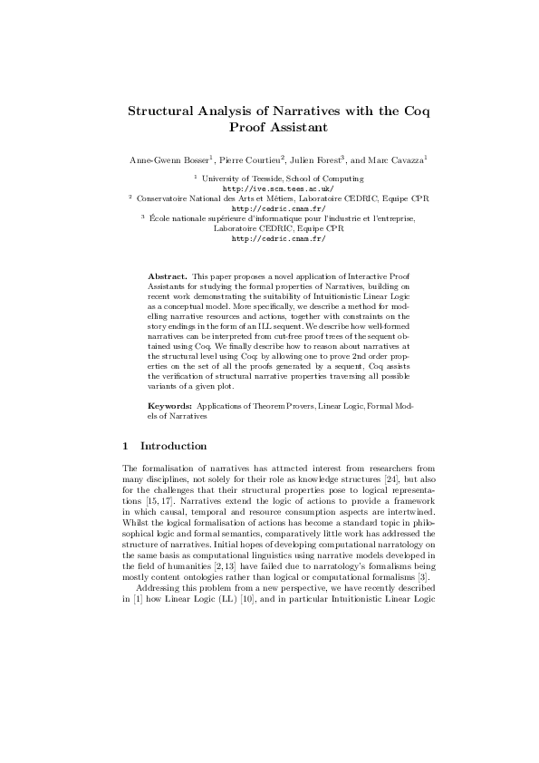 (PDF) Structural analysis of narratives with the coq proof assistant