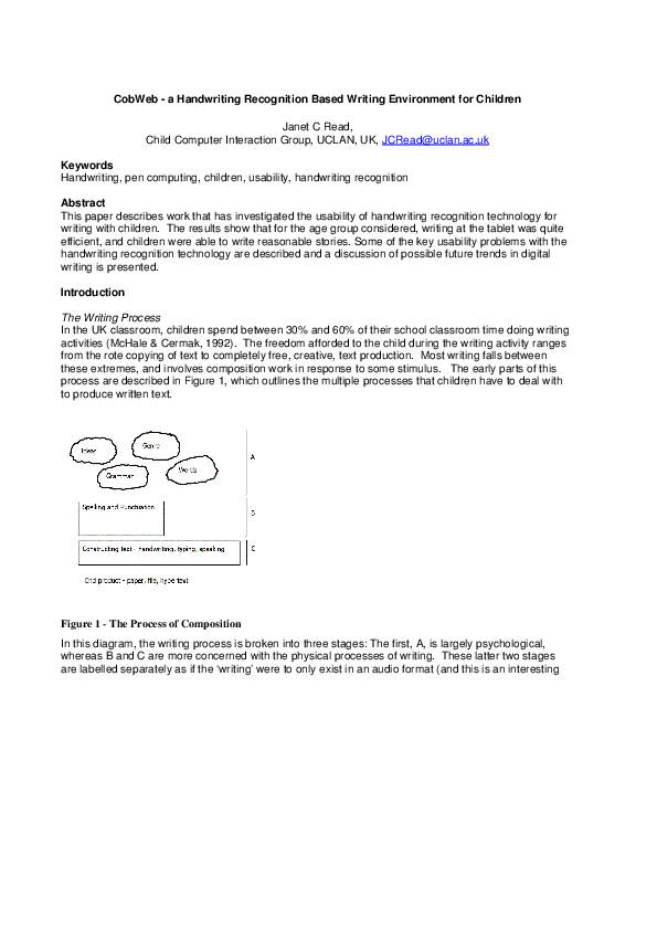 (PDF) Designing a Handwriting Recognition Based Writing Environment for ...