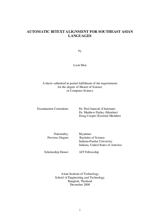 bitext word alignment