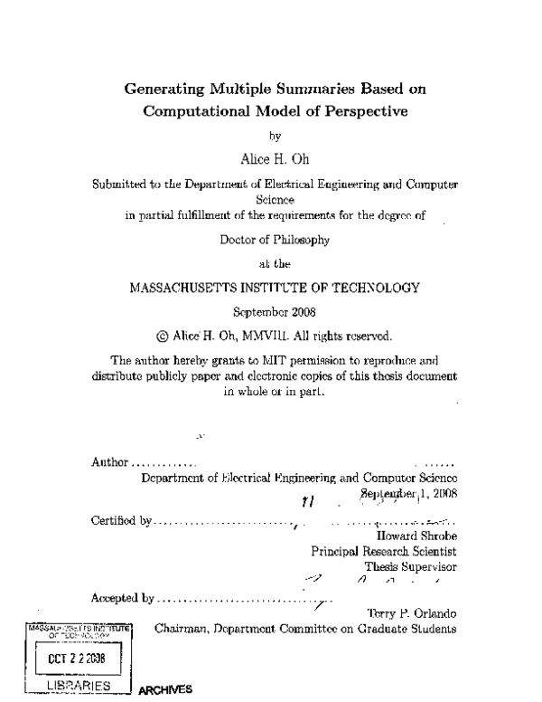 Pdf Generating Multiple Summaries Based On Computational Model Of Perspective