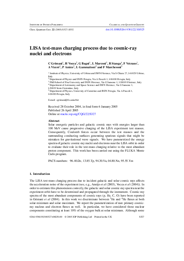(PDF) LISA test-mass charging process due to cosmic-ray nuclei and ...