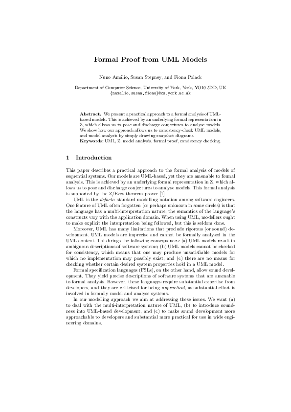 (PDF) Formal proof from UML models