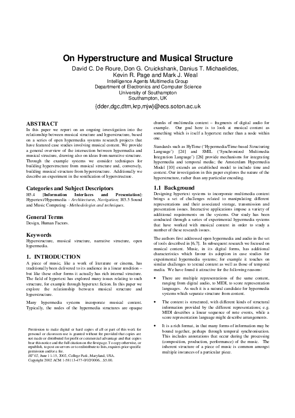 (PDF) On hyperstructure and musical structure