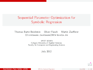 (PDF) Sequential parameter optimization for symbolic regression