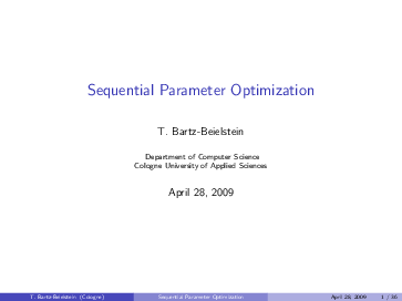(PDF) Sequential Parameter Optimization