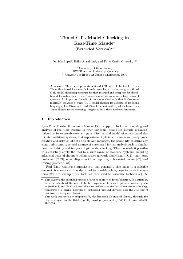 (PDF) Timed CTL model checking in Real-Time Maude