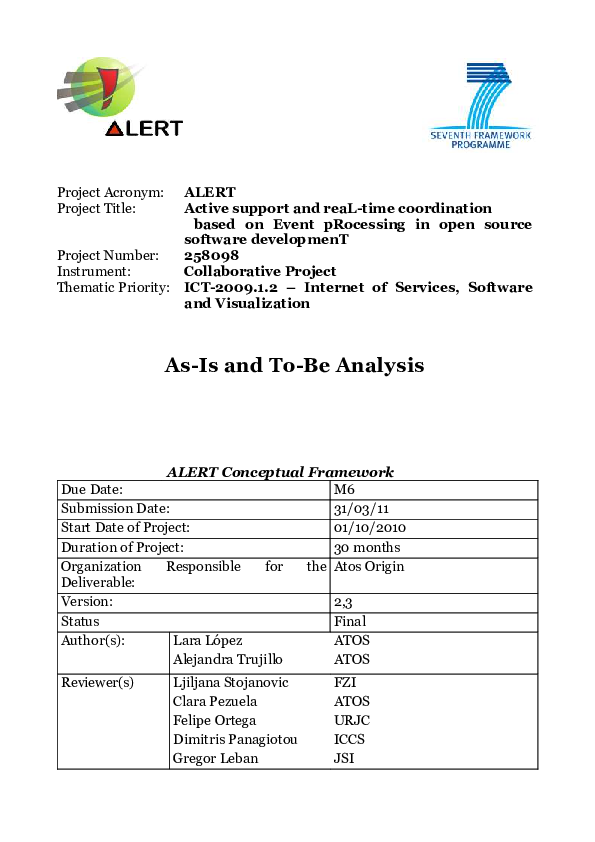 (PDF) As-Is and To-Be Analysis