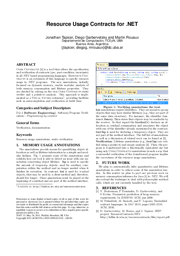 (PDF) Resource usage contracts for. NET