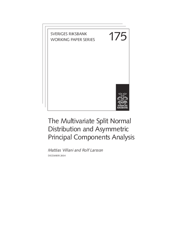(PDF) The multivariate split normal distribution and asymmetric ...