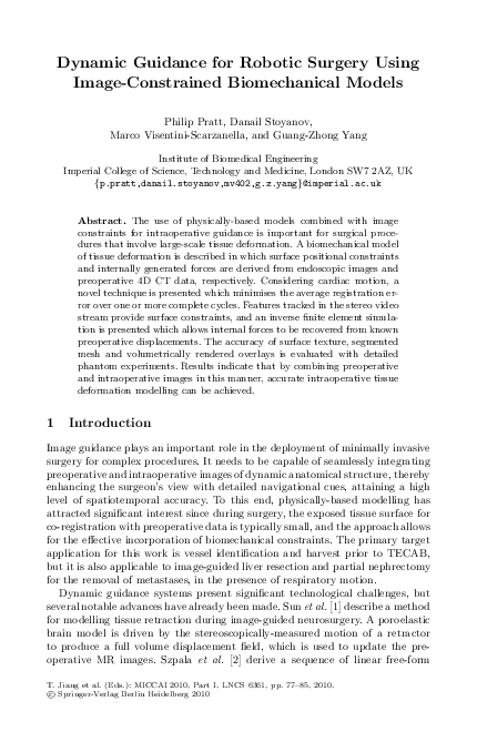 (PDF) Dynamic guidance for robotic surgery using image-constrained biomechanical models