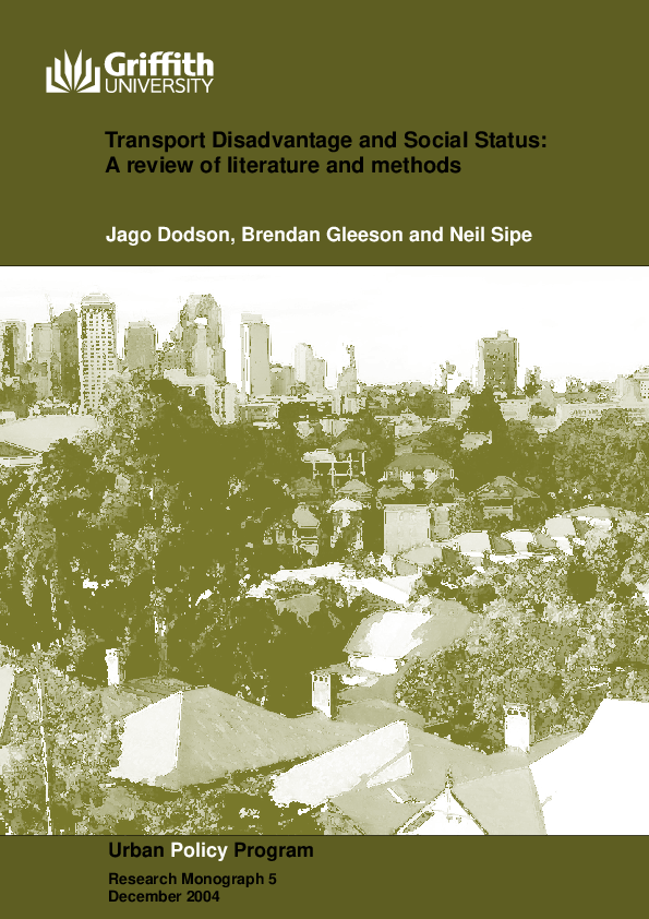 (PDF) Transport Disadvantage and Social Status: A review of literature ...