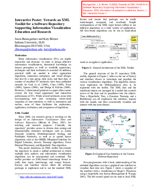 (PDF) Interactive Poster: Towards an XML Toolkit for a Software ...