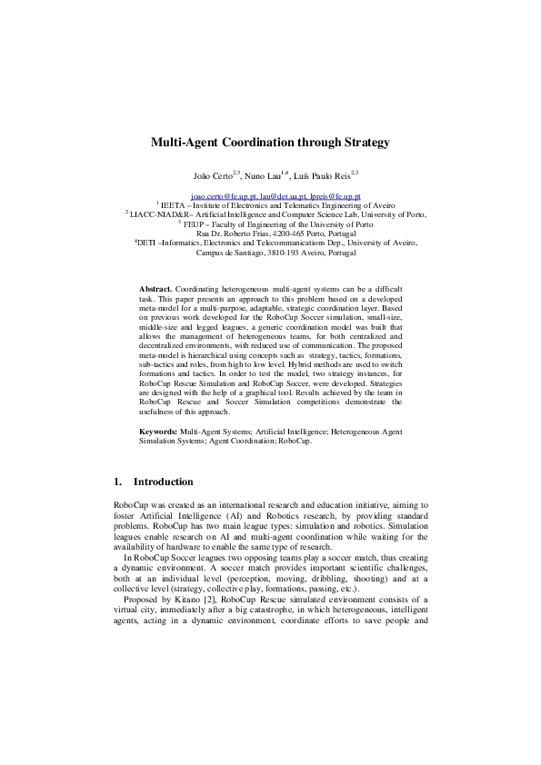(PDF) Multi-Agent Coordination through Strategy