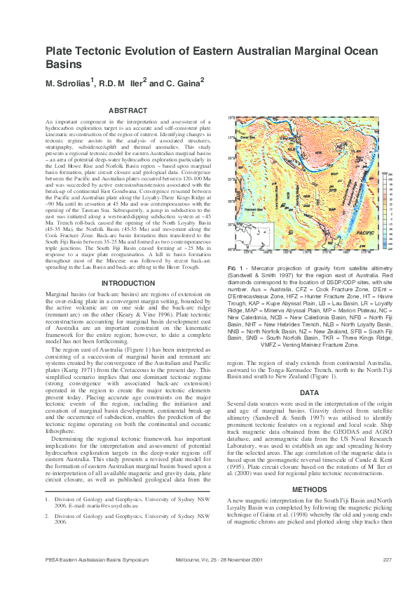 (PDF) Plate tectonic evolution of eastern Australian marginal ocean basins