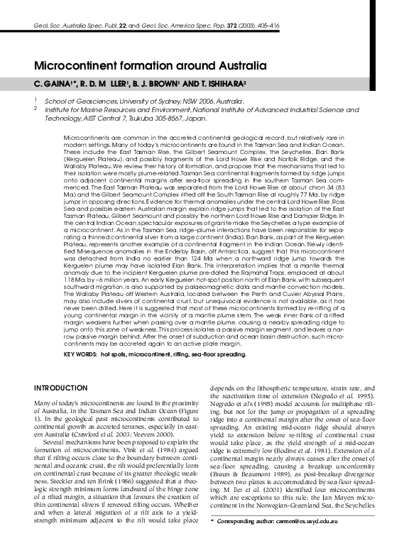 (PDF) Microcontinent formation around Australia