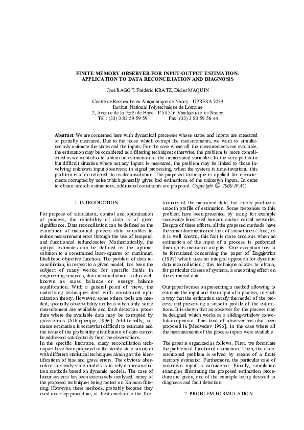 I. La situation problème Thème : Observer DÉTECTION DES