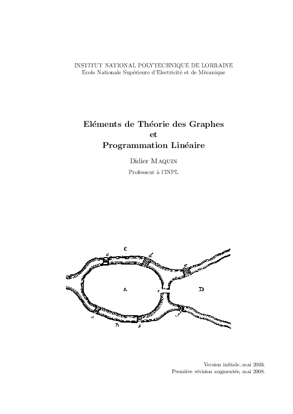 (PDF) Eléments de théorie des graphes et programmation linéaire