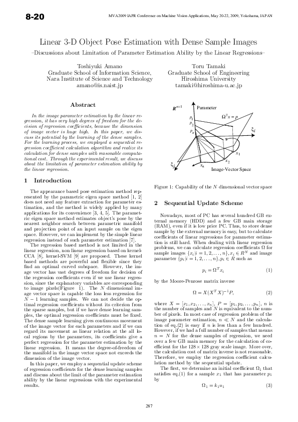 (PDF) Linear 3-d object pose estimation with dense sample images