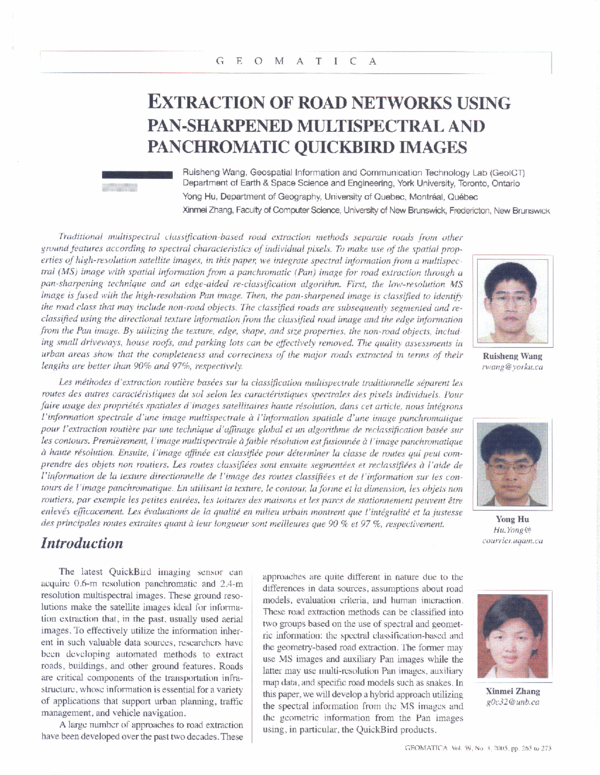 (PDF) Extraction of road networks using pan-sharpened multispectral and panchromatic quickbird ...